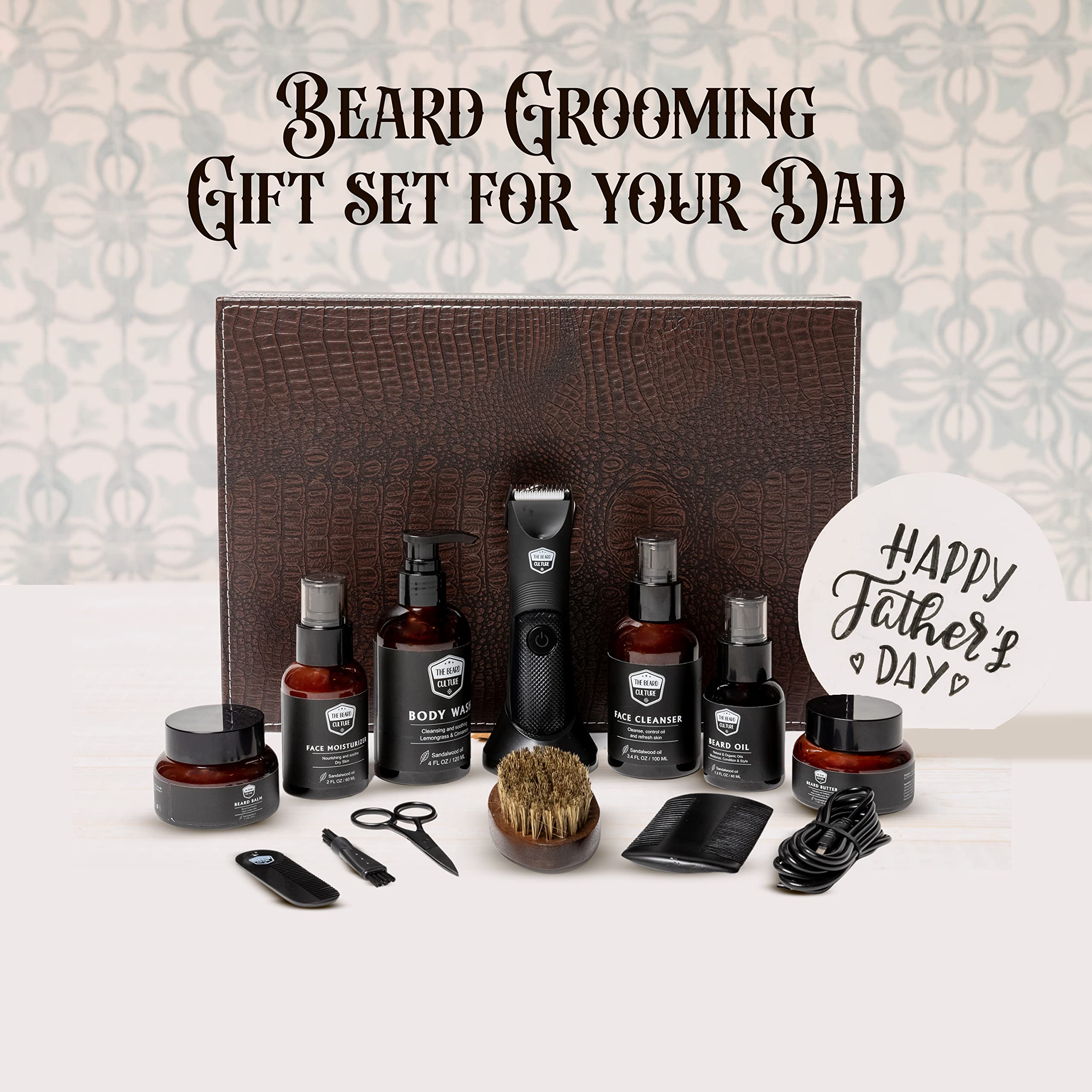 Mens Grooming & Beard Kit | Beard Trimmer & Combo Set with Face Cleaner Kit & Body Wash | Natural Ingredients for Barber-Quality Care | Beard Grooming Kit & Moisturize Set | Ideal Gifts For Men