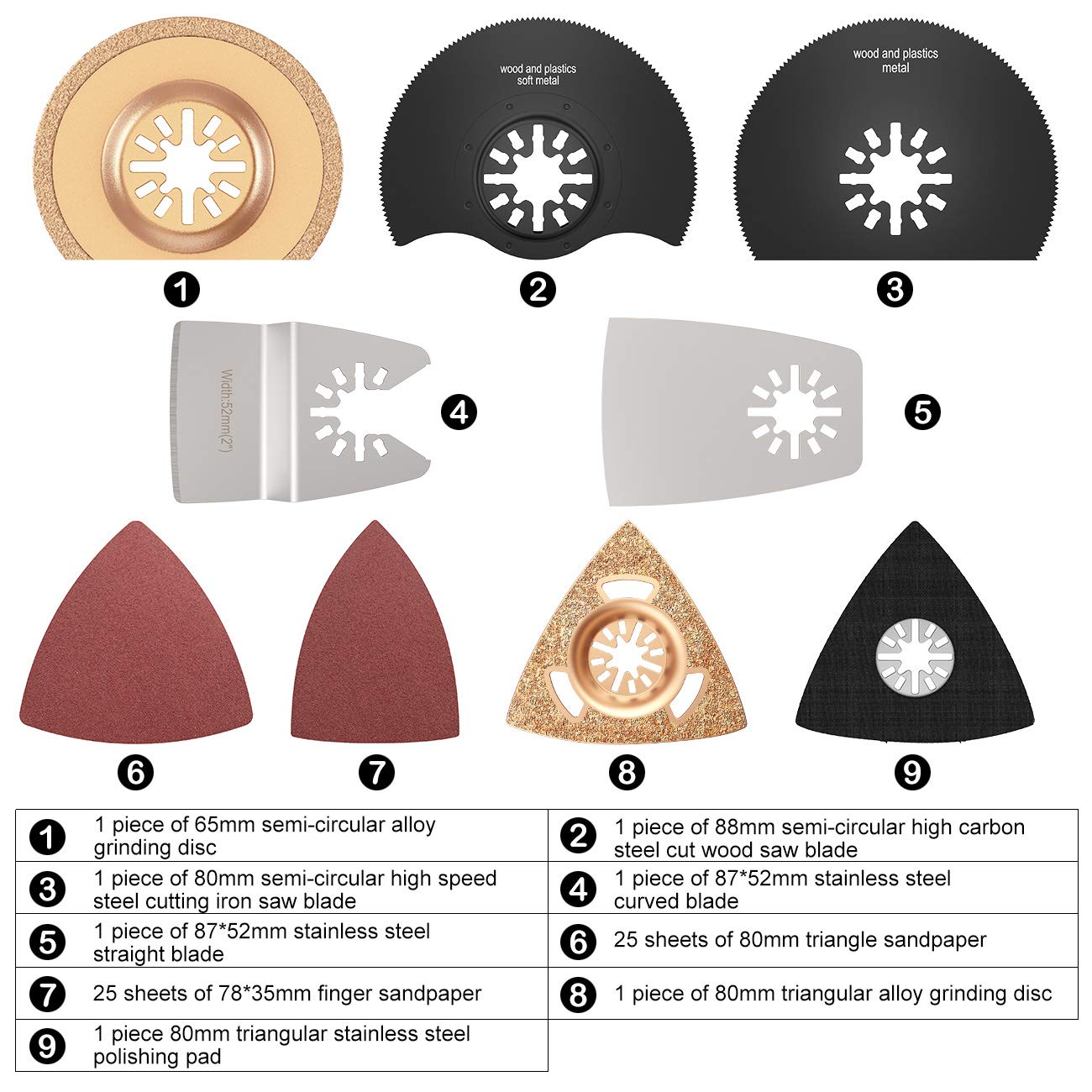HOTBEST 66 Pack Oscillating Saw Blades, Fits Fein Multimaster, Porter Rockwell Cable, Black & Decker, Bosch Craftsman and More