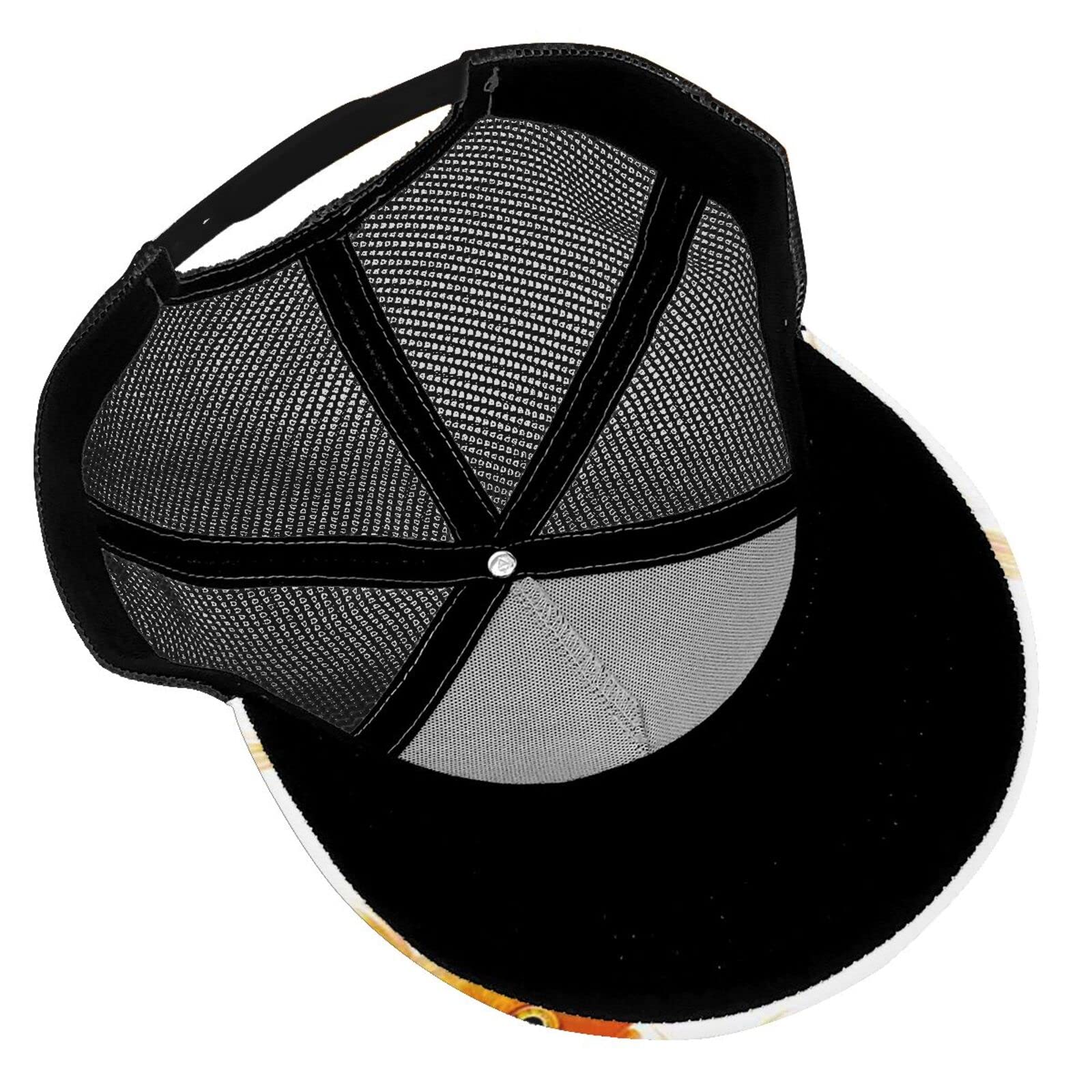JEKYDOSD Cute Goldfish Print Unisex Baseball Cap,Front Mesh Back Adjustable Snapback Closure Hat- for Men and Women Black