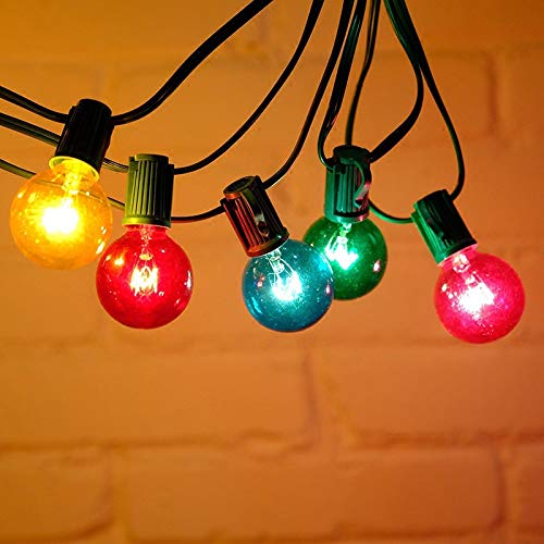 hhxiao String Lights 7.5m Led Colorful Bulb Globe String Lights 25pcs Courtyard Waterproof Lamp Glass Light Bulbs Wedding Home Garden Decor