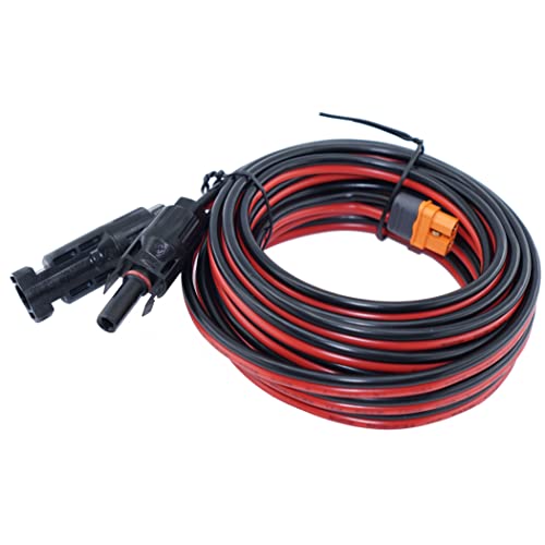 iHaospace Solar to XT60i Charging Cable 25FT 12AWG Solar Charge Cable Solar Connector to XT60i Adapter Compatible for EcoFlow River Delta 2 Pro Max Bluetti EB55 Anker 757 767 Power Station Solar Panel