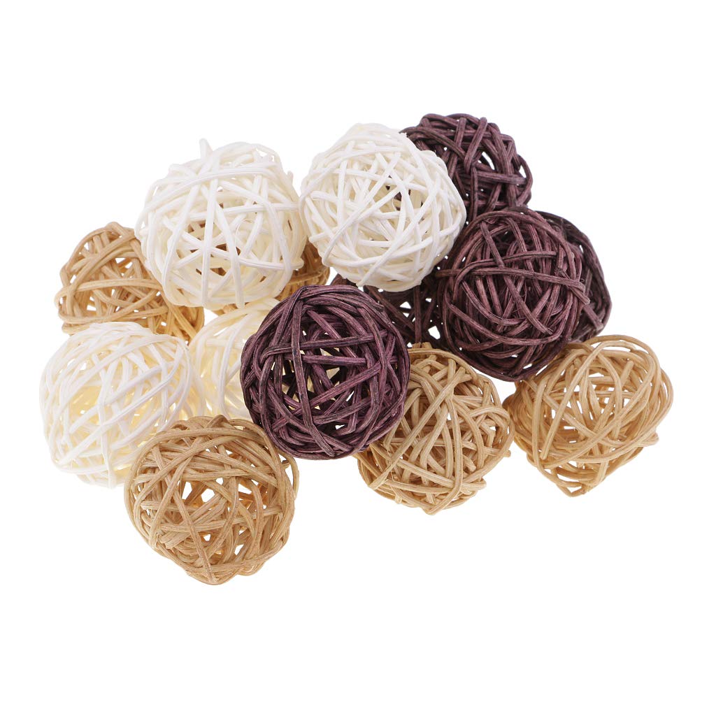 Harilla 50pcs Wicker Rattan Balls Decorative Orbs Vase Fillers, Wicker Balls for Decorating, Wedding Ceremony, Bridal Shower Party, Home Garden Decoration