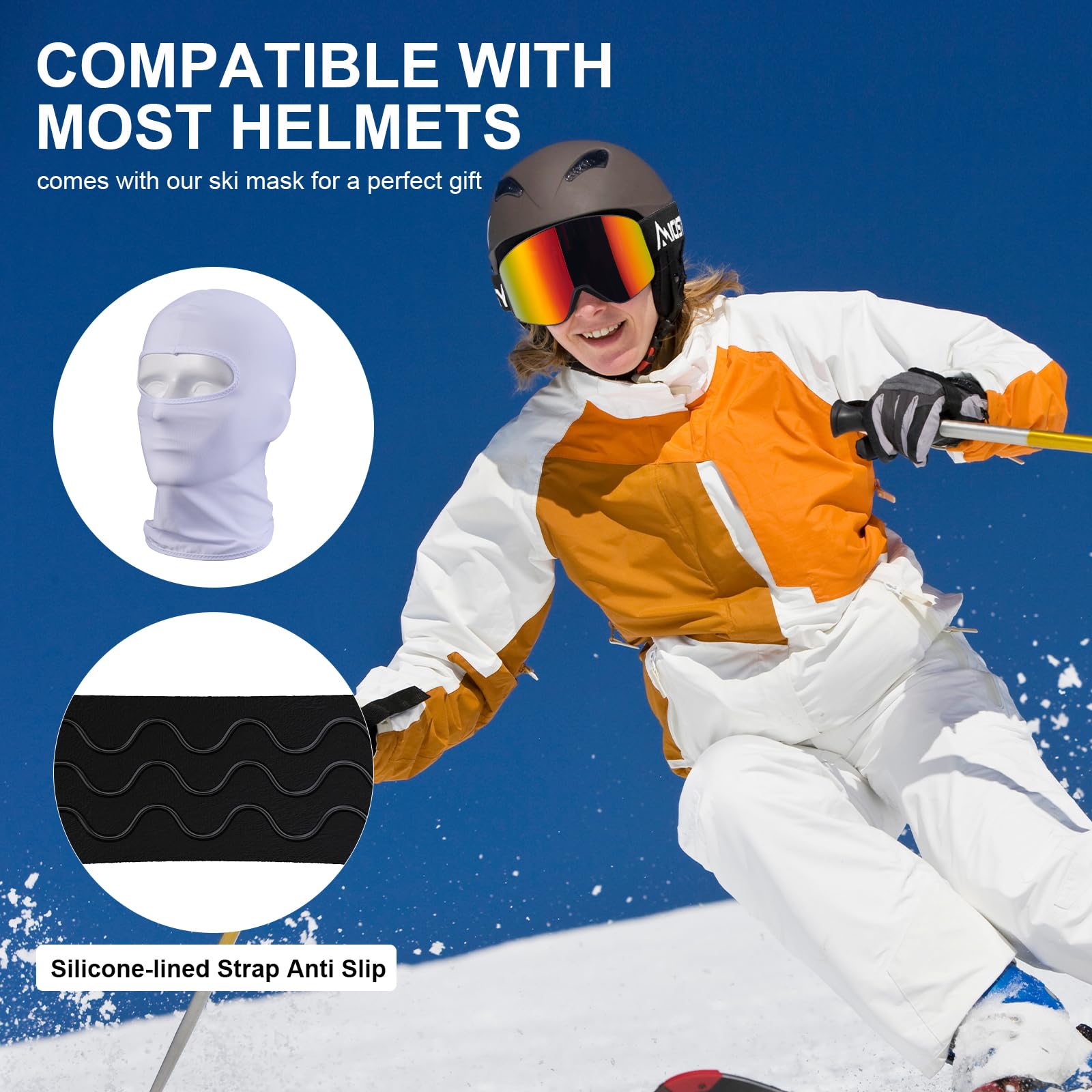Micisty Ski Goggles Over Glasses OTG Ski Glasses Snowboard Goggles for Men Magnetic Ski Goggles Snow Goggles with Interchangeable Lens Goggles (Red)