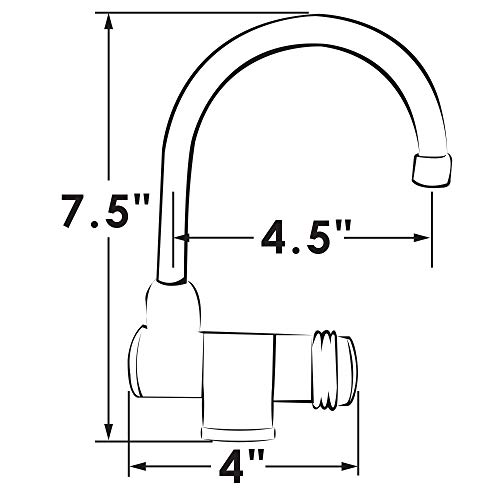 ITC Manufacturers' Select Chrome 7.5" X 4" Fold-Down Bar Cockpit Faucet, Faucet Head for Boats and RVs (97261-CP) (B07SBX4KS9)