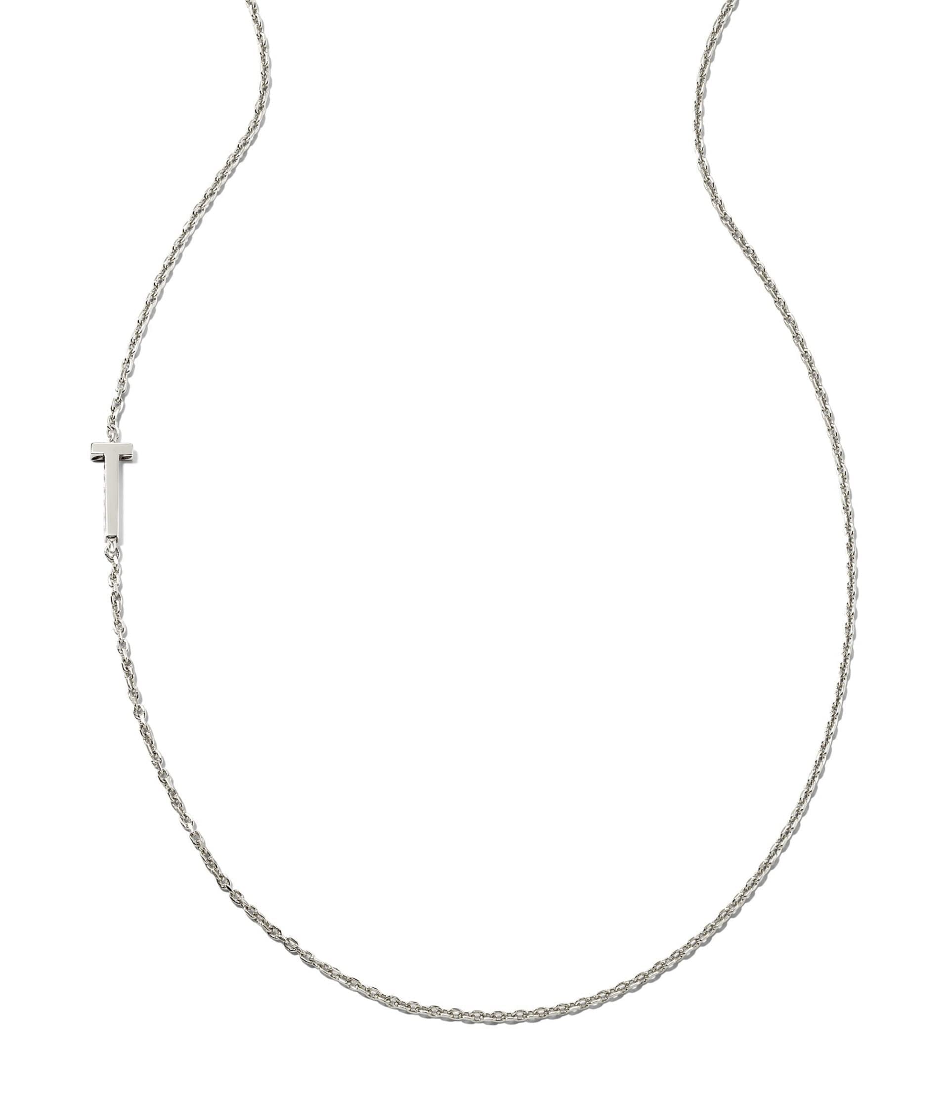 Kendra Scott Letter Inline Initial Necklace Sterling Silver T One Size