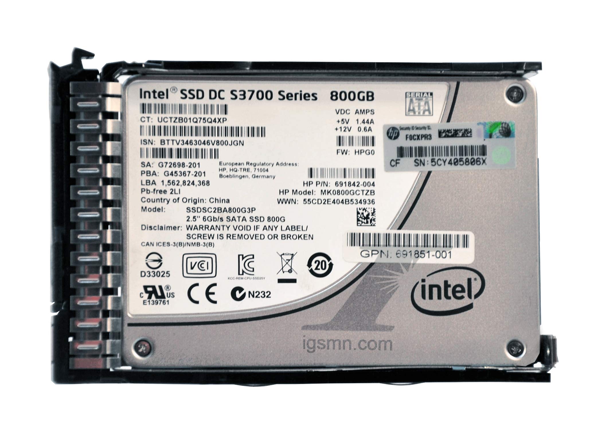 HPE HP 692167-001 800GB 6G SATA SFF 2.5" SSD Hard Drive