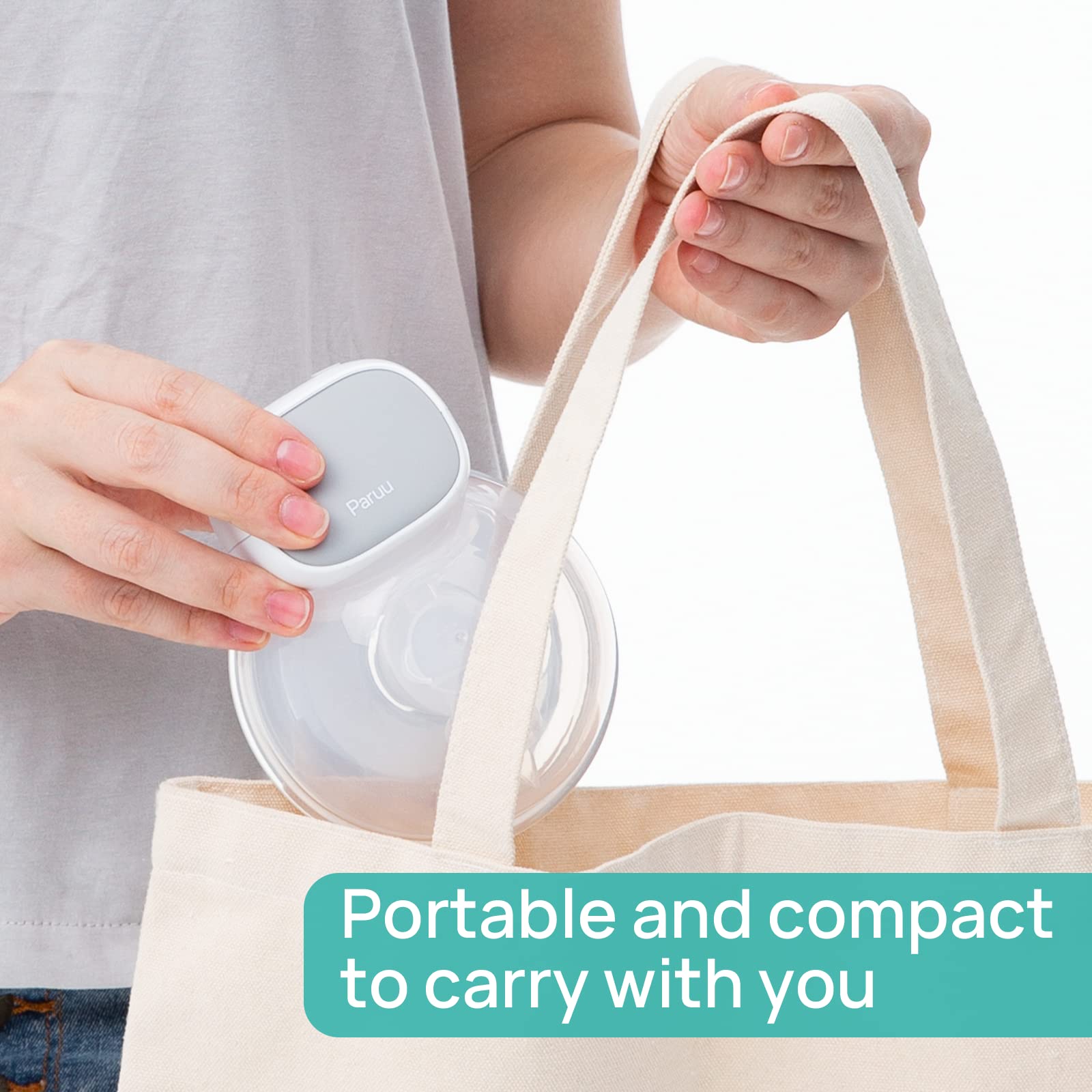 Paruu P3 Wearable Breast Pump Hands-Free, All-in-one Milk Storage, Breast Pump Portable, 4 Modes & 10 Levels, Electric & Smart Display, Memory Function, 17/21/25mm Flange (2 Packs) (X1)
