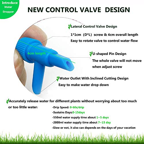 Hengyi Self Watering Spikes, Automatic Water Seepage Device, Garden Irrigation System with Adjustable Control Valve