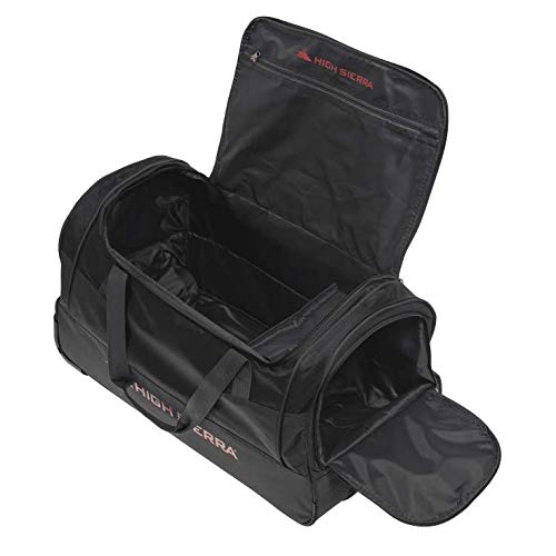 High Sierra 3 Piece Wheeled Duffel Set Storm Cloud Navy/Red