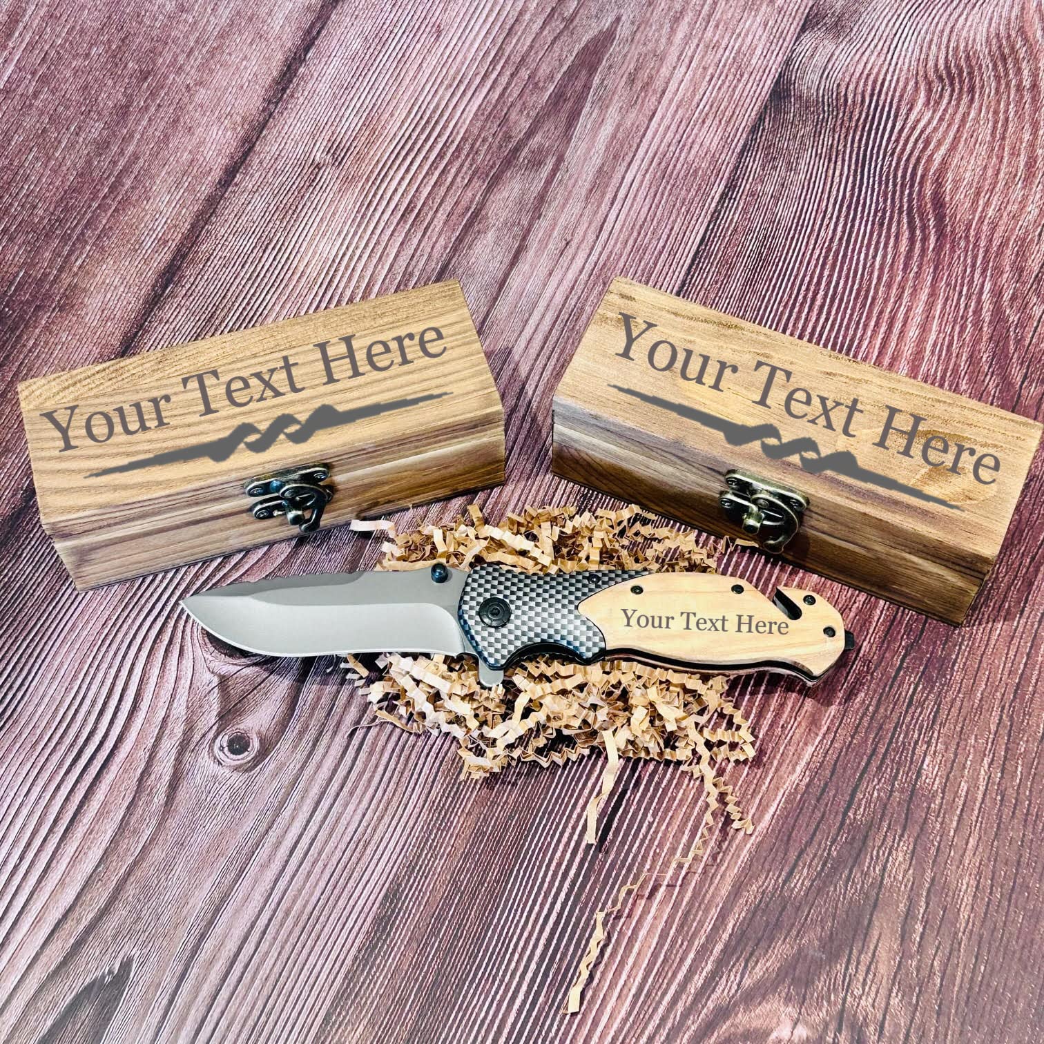 Groovy Guy Gifts Engraved Men's Folding Knife, Pocket Knife For Daily Use, Present For Dad, Husband, Christmas Gifts, Brown