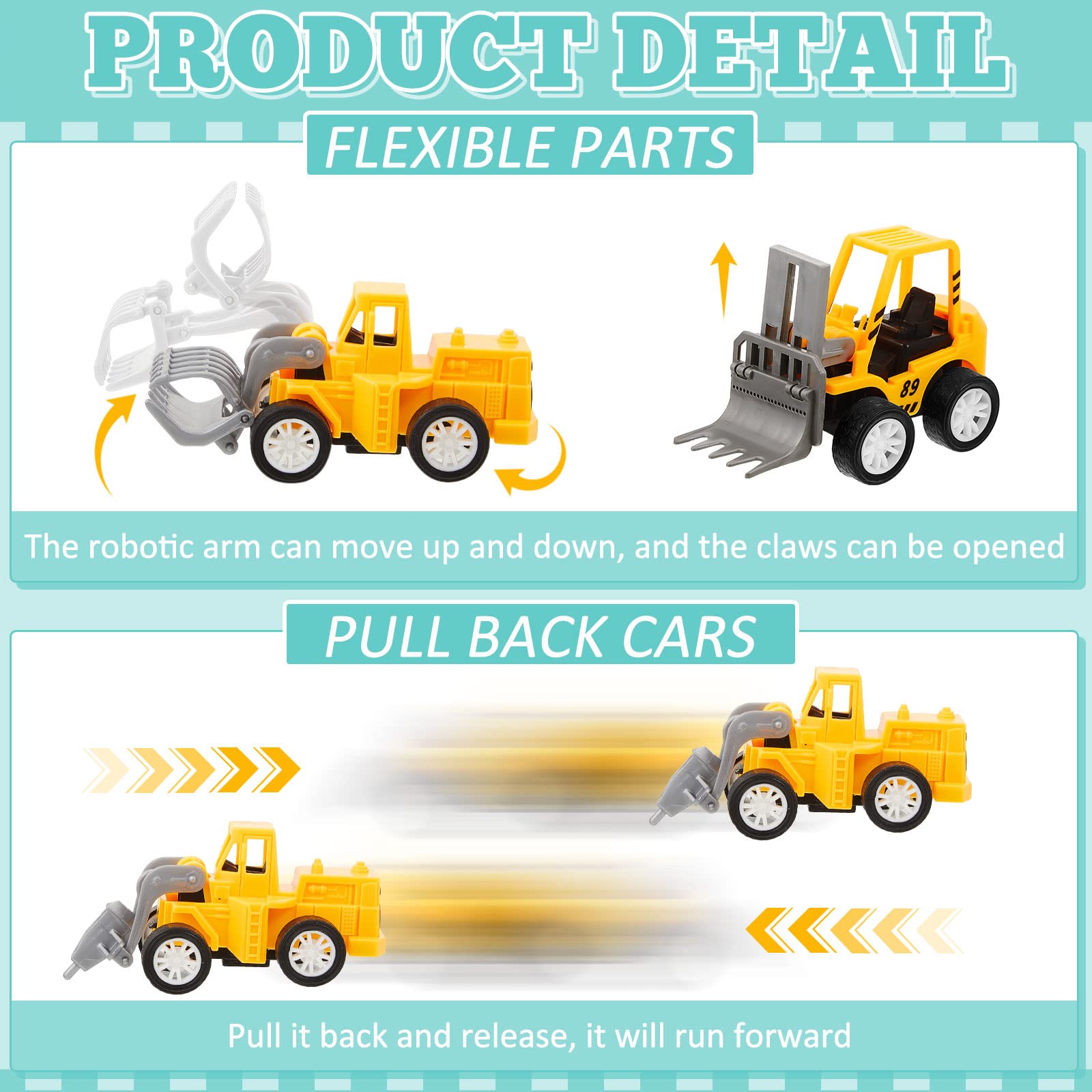 Meooeck 48 Pcs Prefilled Easter Eggs with Construction Vehicles Building Blocks Filled for Egg Hunt Plastic Toys Inside Colorful Basket Stuffers Easter Party Favor Boys Gifts Kids