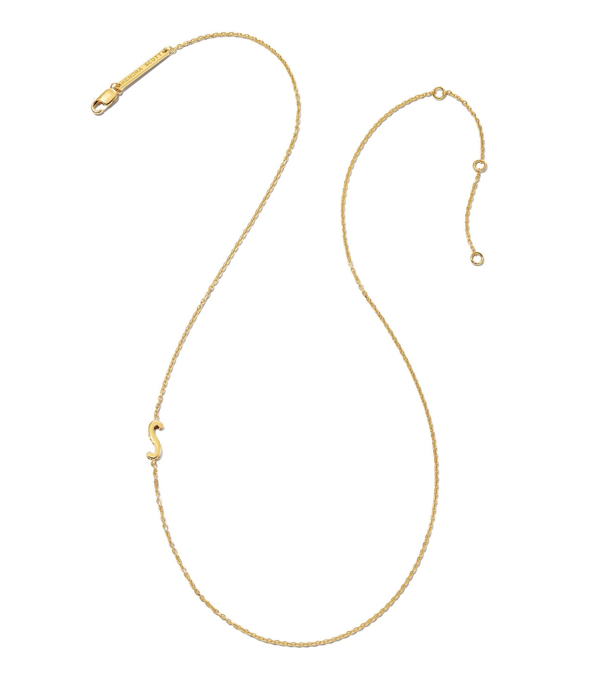 Kendra Scott Letter Inline Initial Necklace 18k Gold Vermeil S One Size