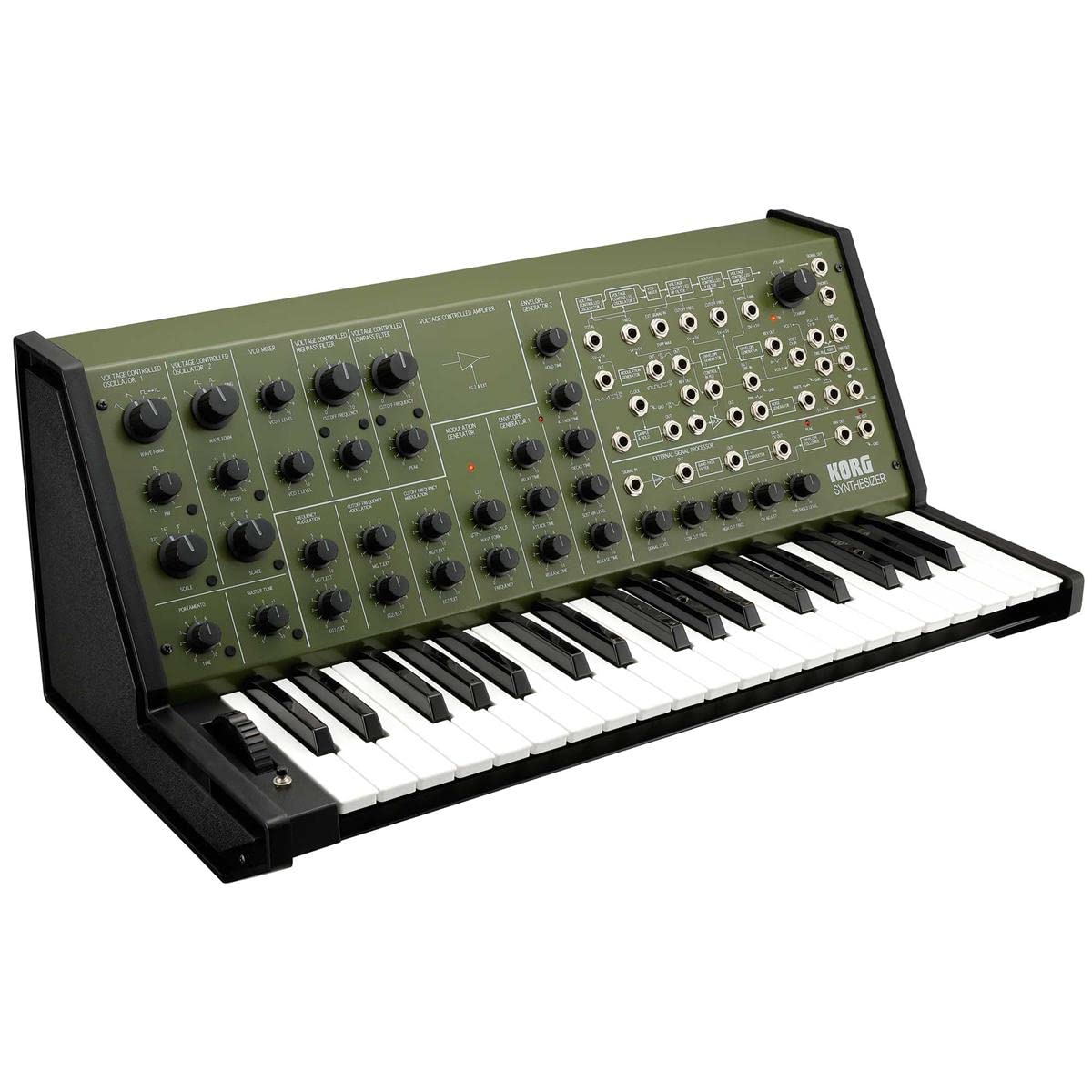 Korg MS-20 FS Monophonic Analog Synthesizer, 2 Oscillators, 37 Mini-Keys, Green (Open Box)