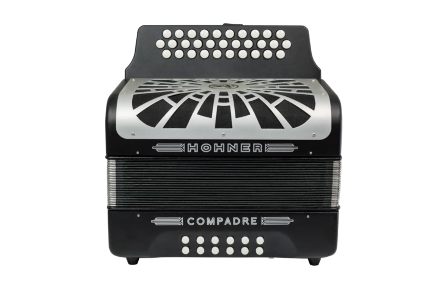 Hohner Compadre FBbEb Musica Tipica Series Accordion (Black) - 12 Basses, 62 Notes, Standard Straps with Gig Bag