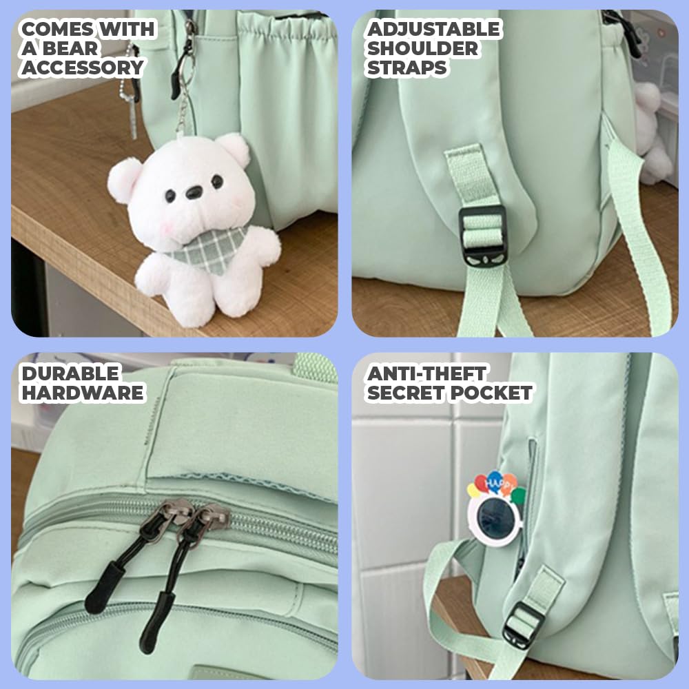 JYQF Cute Backpack for Women Aesthetic Backpack Brevite Backpack Kawaii Backpack Cute Canvas Backpack
