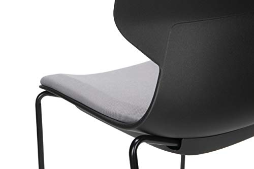 HON Basyx Contempo Guest Stool, 2 Pack, Black/Charcoal