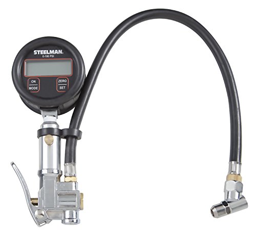 Steelman High Accuracy Digital Gauge Tire Inflator, 0-100 psi, Easy-Read LCD Screen, Temperature/Pressure Compensation and Peak/Valley/Track Pressure Modes, Measures in psi, Bar, kPa, or kg(f)/cm2