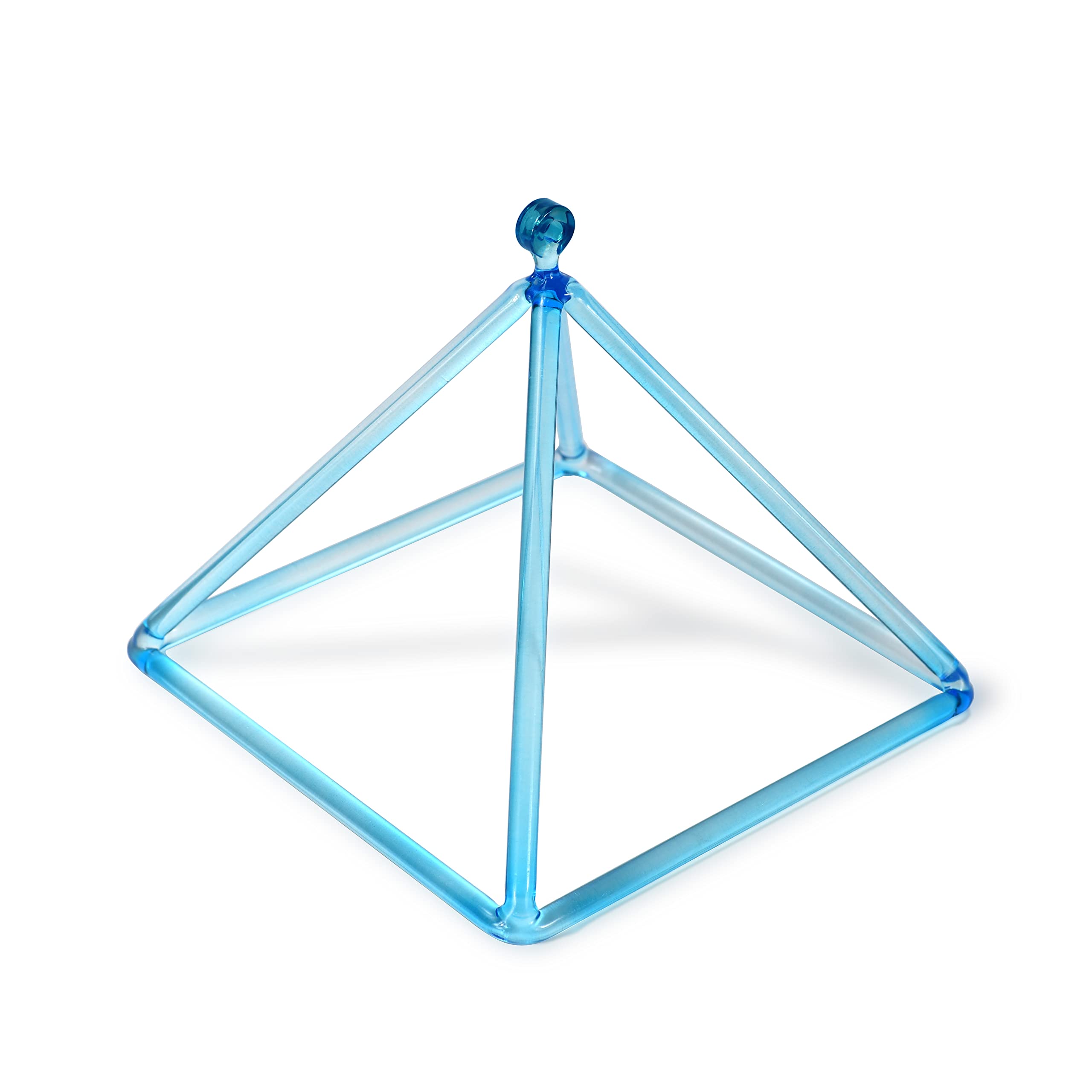 Joysense 6-10 inch Set of 5 Colored Quartz Crystal Singing Pyramids With Crystal Singing Bowl Striker
