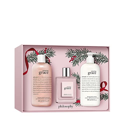philosophy amazing grace eau de toilette 3 piece set - 4 Fl. Oz. + 16 Fl. Oz. + 16 Fl. Oz