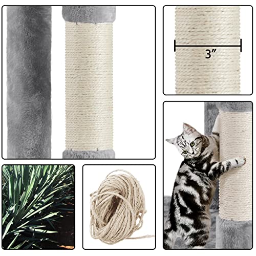 Yaheetech 70 inches Stable Cat Tree with Padded Platform, Replaceable Dangling Balls, Hammock, Basket and Condo, Cat Tower Furniture for Kittens, Cats and Pets