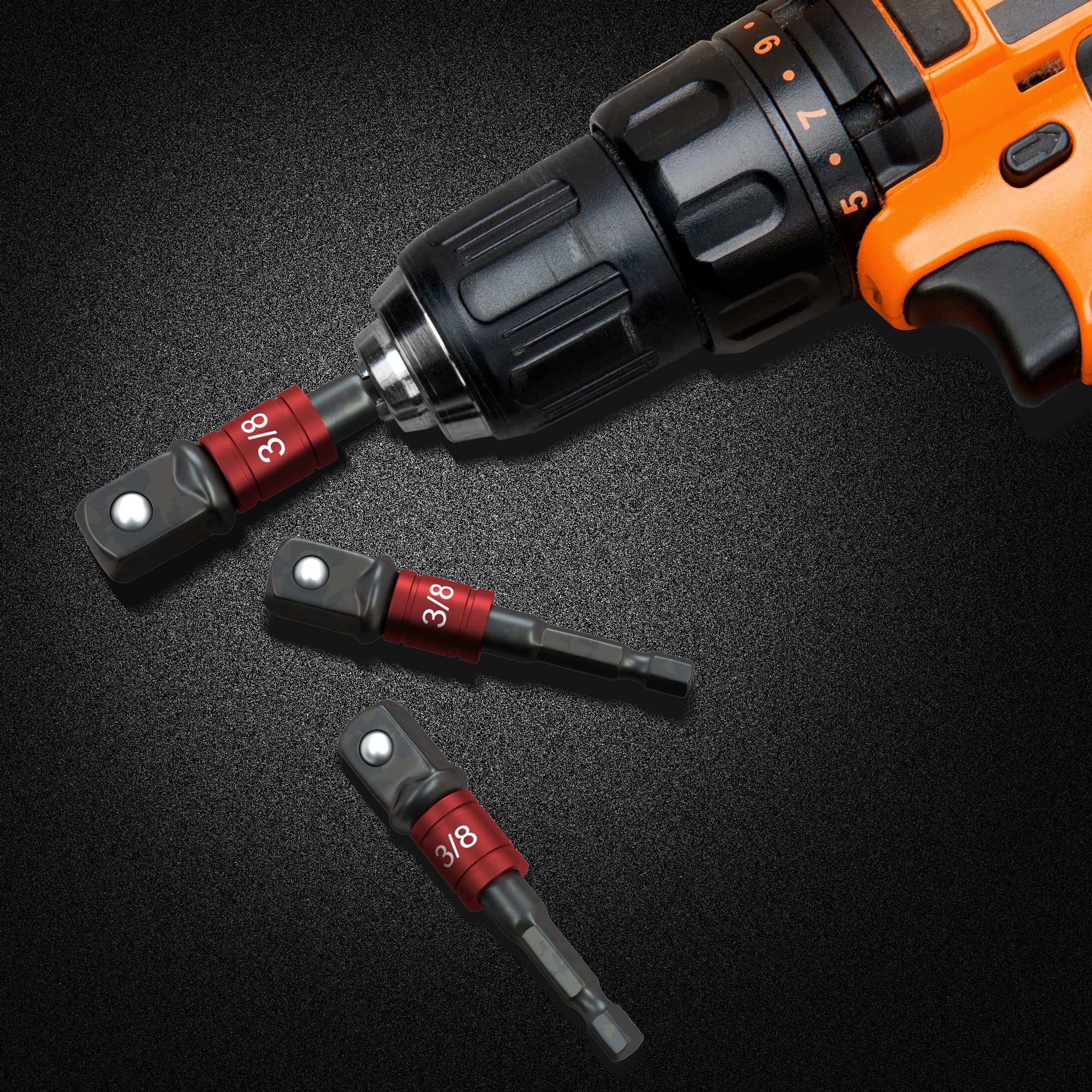 Hromee Impact Bolt Nut Remover Set, 13 Pieces Stripped Bolt and Damaged Lug Nut Extractor Tool