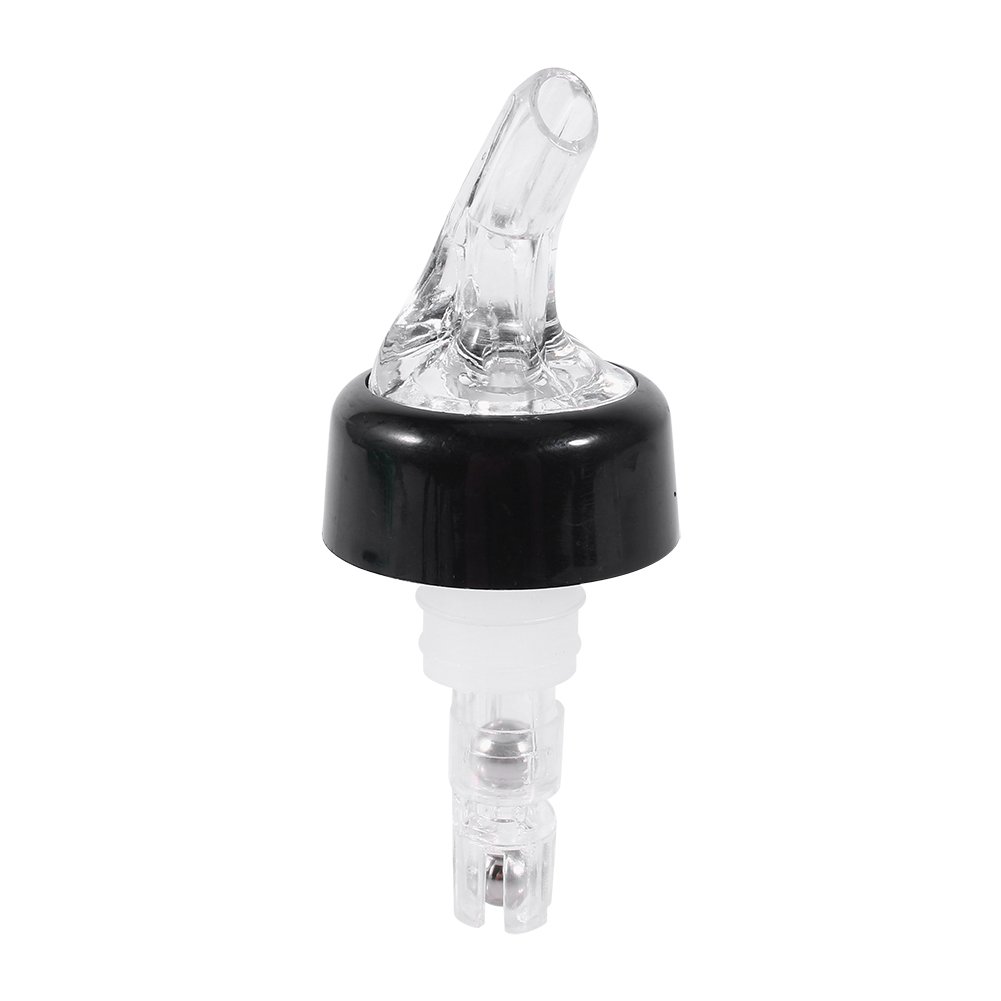 Measure Liquor Pourer, 1 OZ Plastic Measured Liquor Pourer Auto Measuring Shot Chamber Pourer Pour Spout Stopper for Liquor Wine (Transparent, pack of 12)