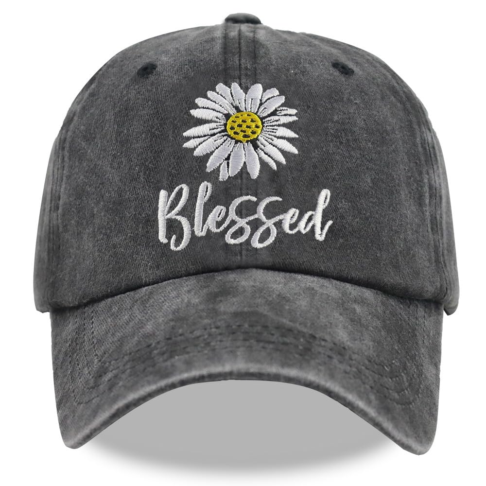 MANMESH HATT Christian Gifts for Women Men Faith, Cute Daisy Accessories Blessed Hat, Adjustable Vintage Jesus Baseball Cap, Religious Catholic Birthday Gift for Mom Dad Grandma Grandpa Mimi Gigi Mama