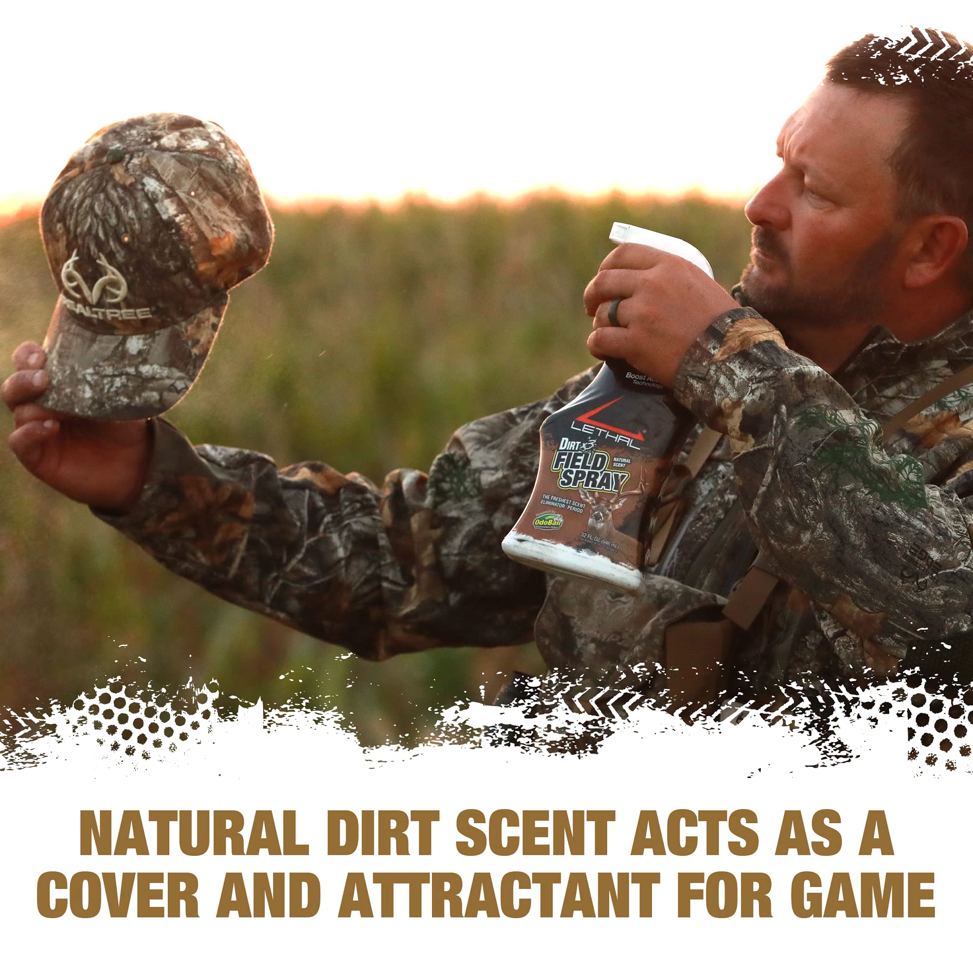 LETHAL Original Field Spray and Dirt x3 Field Spray Cover Scent Bundle, Human Scent Eliminating Agent for Hunting Clothes, Gear, and Equipment, 32 Ounce Spray Bottles, 1 of Each