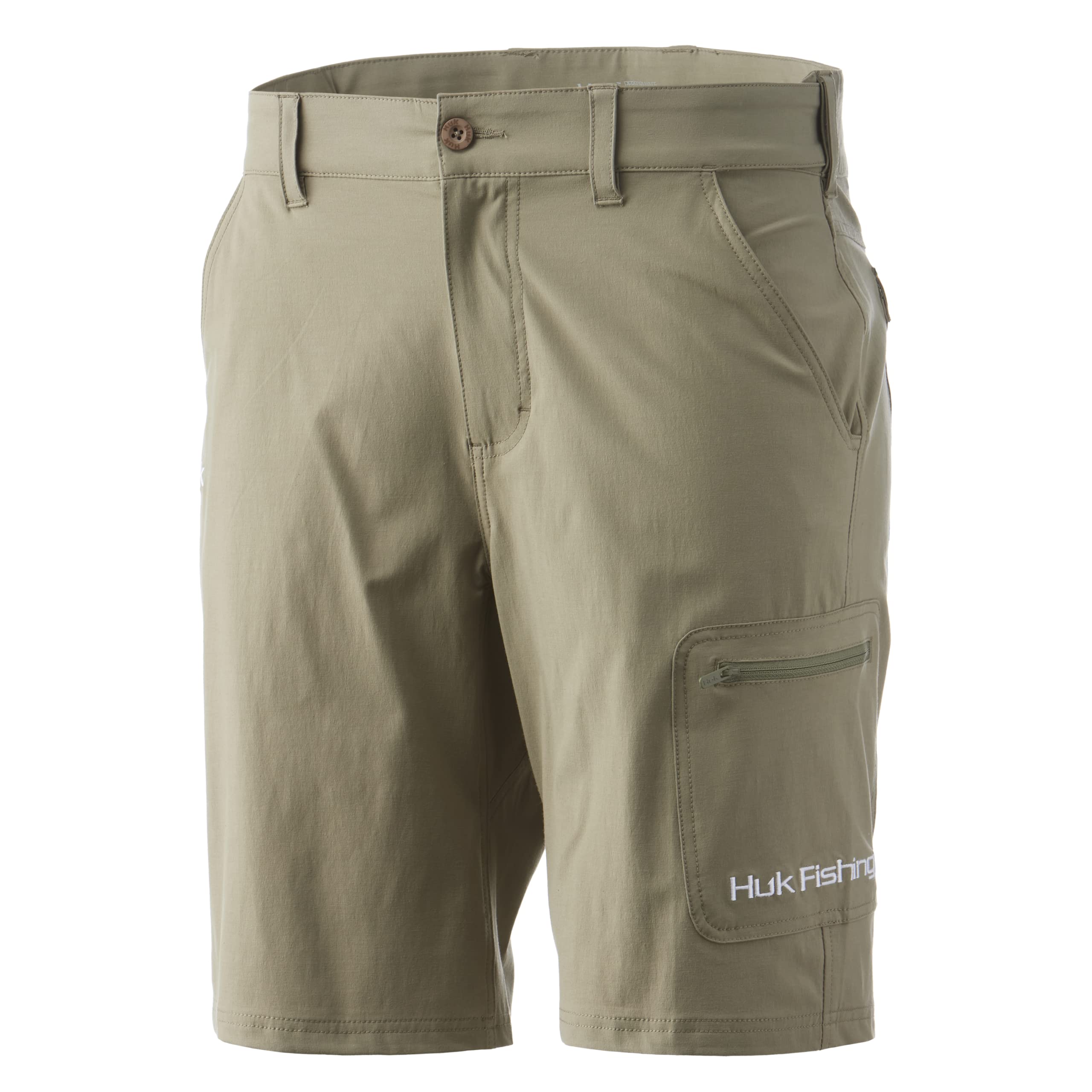 HUK Men's Standard Next Level 10.5" Quick-Drying Performance Fishing Shorts with UPF 30+ Sun Protection, Overland-10.5", X-Large