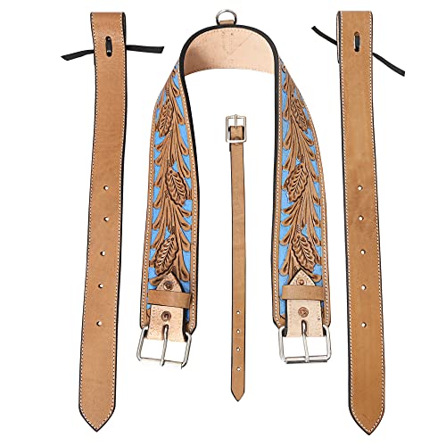 HILASON Horse Western Carved Leather Rear Flank Back Cinch Girth Saddle Billets Comfytack | Flank Cinch | Flank Cinch Billet | Western Cinch | Saddle Cinch | Western Girth | Saddle Billet Strap