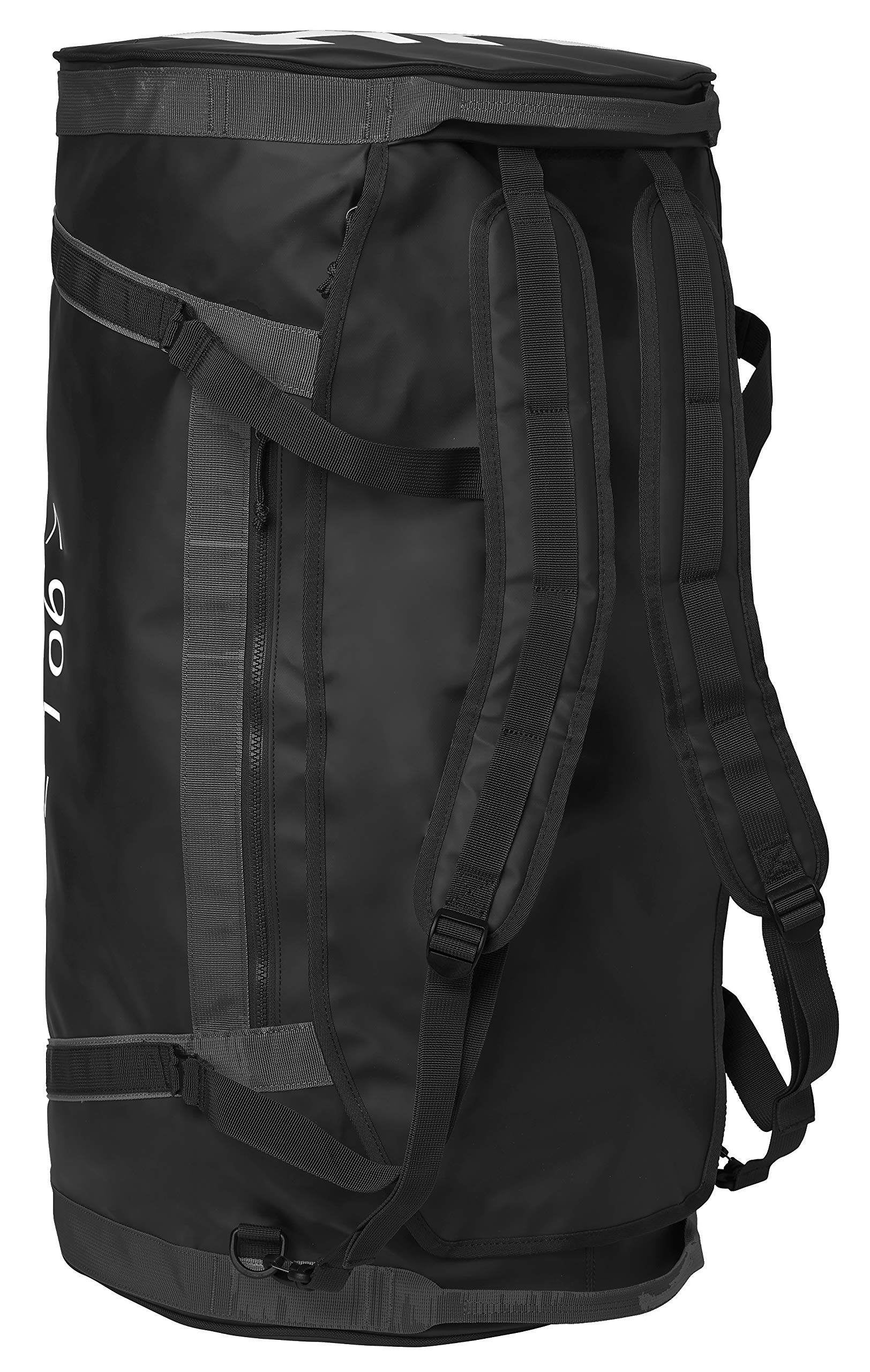 Helly-Hansen unisex-adult Unisex HH Duffel Bag 2 Packable Bag with Optional Backpack Straps, 990 Black, 90L (Large)