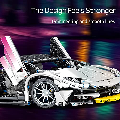 Mesiondy Building Blocks Toys Adults Kits, 1:14 MOC Building Set Sports Raceing Car Model for Boys Age 12-16 8-14,(1337 Pieces)