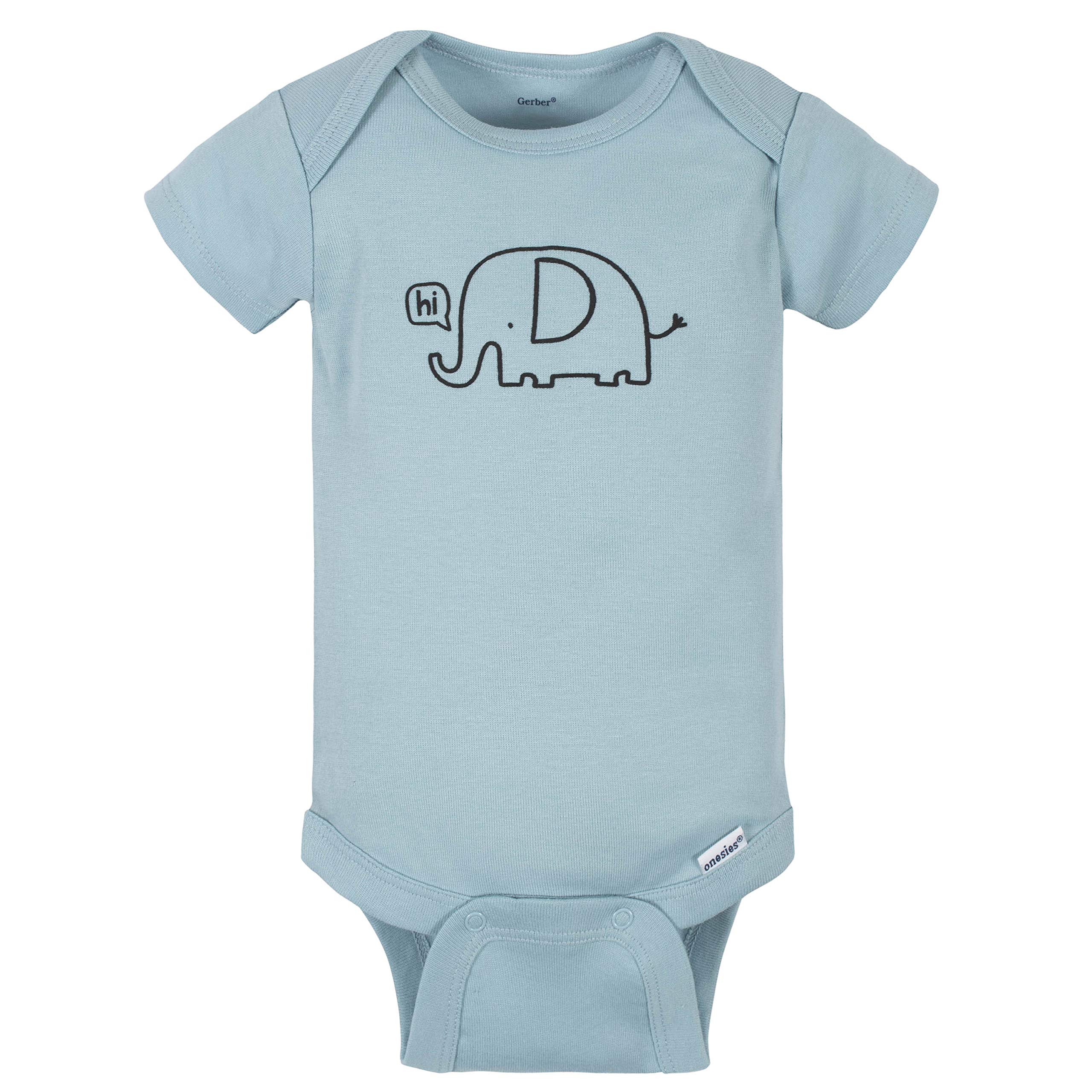Gerber Baby Boy's 8-Pack Short Sleeve Onesies Bodysuits, Jungle Blue, 3-6 Months