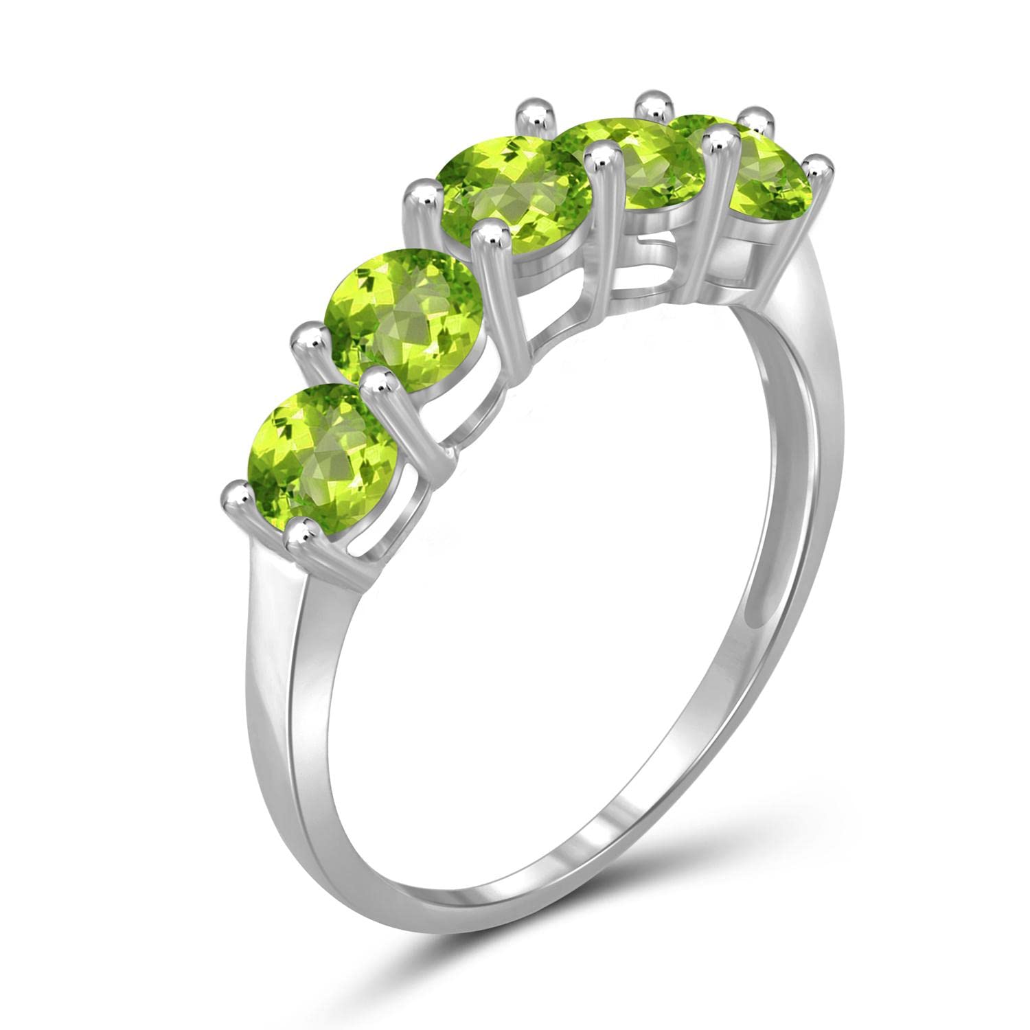 JEWELEXCESS 1.25 CTW Peridot Gemstone Ring in Sterling Silver