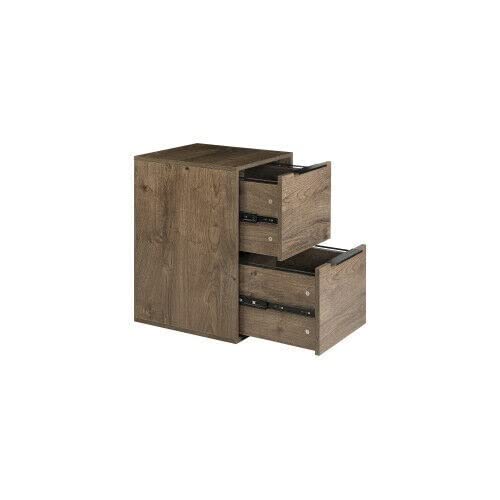 MAXCBD Nightstand Bedside Table Drawer Cabinet Wooden File Cabinet 2 Drawers Vertical Metal Frame Durable Sturdy Ertical Filing Cabinet with 2 Drawer Metal Frame Storage Tower Dresser