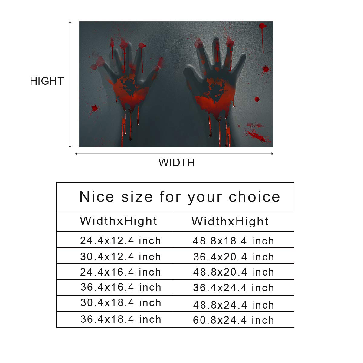 Help Fish Tank Stickers PVC Aquarium Background Easy Use Fish Backdrop Aquarium for Fish Tank Decoration 12.4x24.4 inch Halloween Bloody Handprint Horror Texture