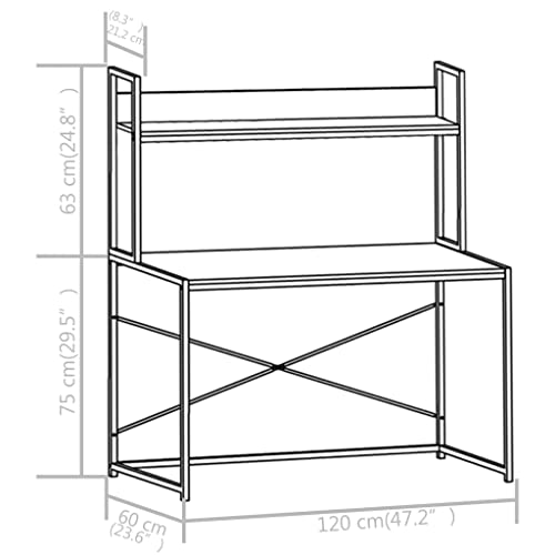 JIMEOG Computer Desk White and Oak