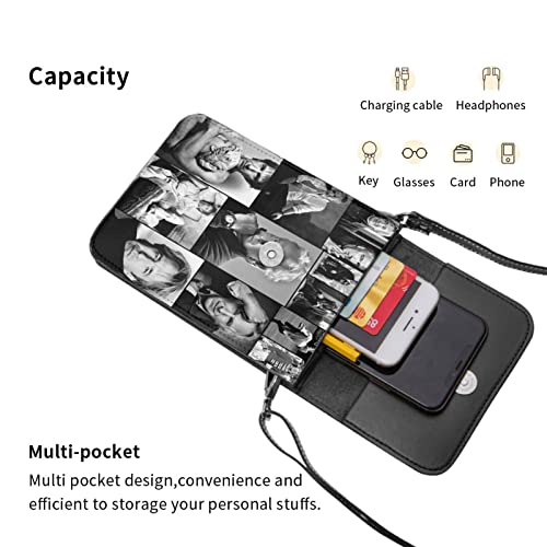 KIANSLA Alan Rickman Collage Small Crossbody Cell Phone Bag For Women'S, Portable Multifunction Shoulder Bag Card Hold Purse,With Removable Shoulder Strap