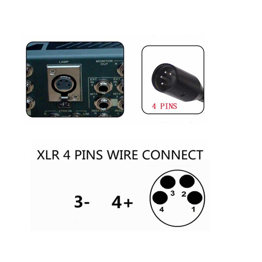 JXRYWF 22" inch XLR 4 Pin LED Light Studio Lamp XLR gooseneck lamp for DJ Mixer XLR 4PIN Connect Port(XLR 4Pin Port)