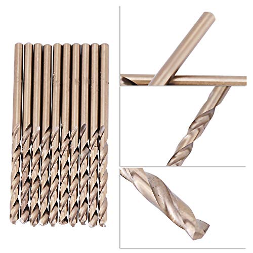 M35 Cobalt Drill Bits for Hardened Steel HSS-CO Drills Set 1.0-5.0MM(1/1.5/2/2.5/3.0/3.2/3.5/4/4.5mm) Twist Drill for Drilling on Stainless Steel Cast Iron Sheet Metal Steel Plate Angle Iron(3.2mm)