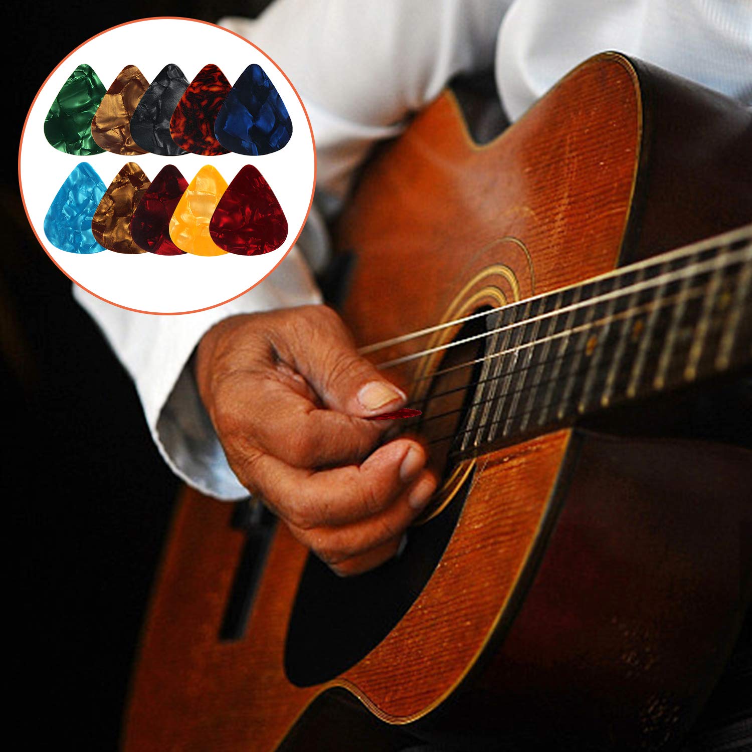 Guitar Fingertip Protectors - 40 Pcs Silicone Guitar Finger Guards Protection Covers Caps for Guitar Ukulele Bass, Sewing and Embroidery (5 Sizes) (Transparent)