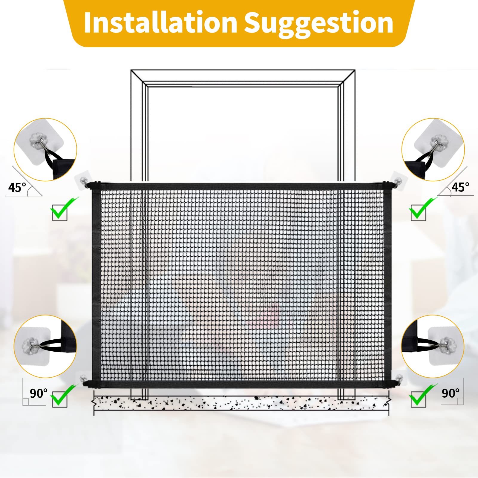 Pet Gate, 43" x 27.5" Baby Gate,Magic Gate Portable Folding Mesh Gate Safe Guard Isolated, Indoor and Outdoor Safety Gate