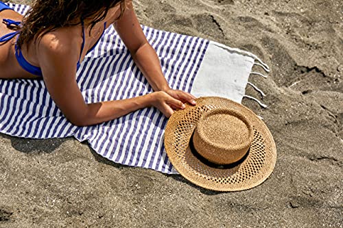 Hurley Women's Straw Hat - Santa Rosa Lightweight Wide Brim Panama Straw Sun Hat, Khaki 2