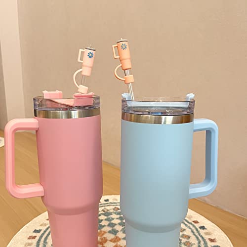 Straw Covers Cap for Stanley Cup, 4Pcs Silicone Straw Topper Compatible with Stanley 40&30 Oz Tumbler with Handle, Straw Covers for Reusable Straws, Straw Tip Covers for Stanley Cups Accessories
