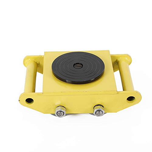 Machinery Mover 6T 13200LBS Capacity Machinery Skate with 4 Rollers, Industrial Machine Dolly Skate Machinery Roller Mover Cargo Trolley with 360° Rotation Cap (Yellow)