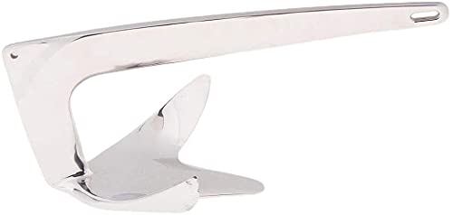 ISURE MARINE 4.4lb(2kg) Stainless Steel Bruce Style Claw Force Boat Anchor Heavy Duty Marine Grade Polished