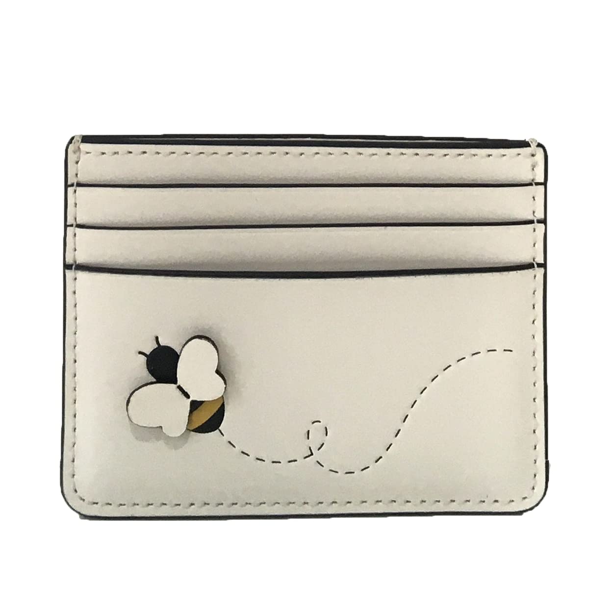 Kate Spade Women's Honey Bee Leather Slim Card Case Cardholder, Parchment Multi