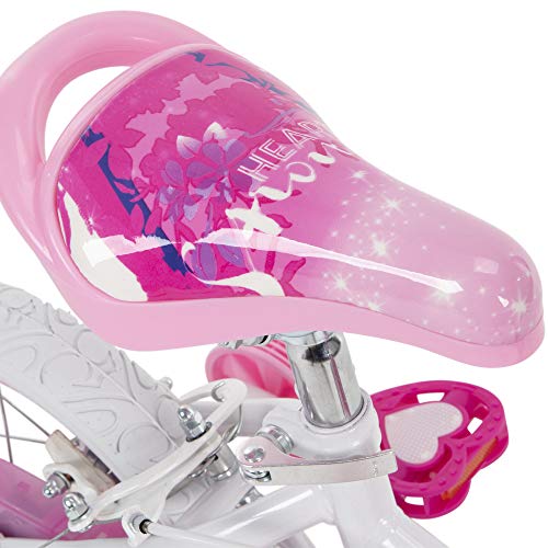Huffy Disney Princess Kid Bike, Quick Connect Assembly, 12 & 16 inch, Pink w/ Training Wheels, Streamers
