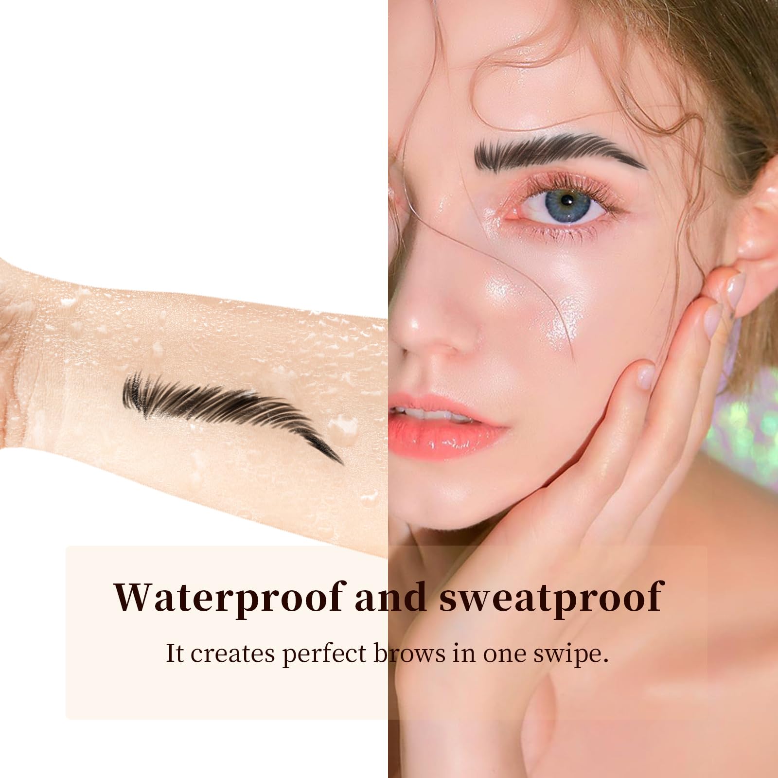 Kairry Eyebrow Pencil,Eyebrow Microblading Pen Liquid Eyebrow Pen Micro 4 Point Brow Pen Long-Lasting,Water-Resistant, Smudge-Proof Fine-Stroke Microblading Pencil Eyebrow Pencil Blak