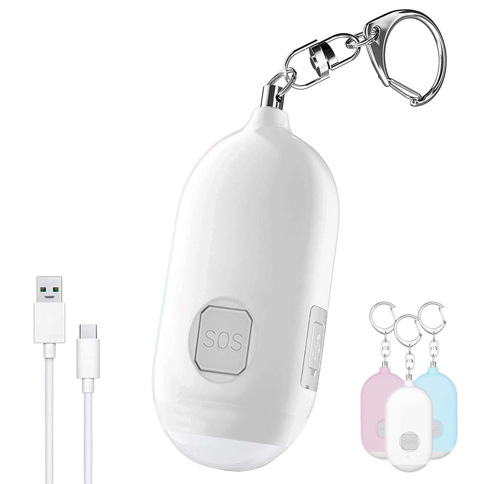 Personal Safety Alarm for Women β 140dB Siren, Strobe Light and Key Chain, USB Rechargeable
